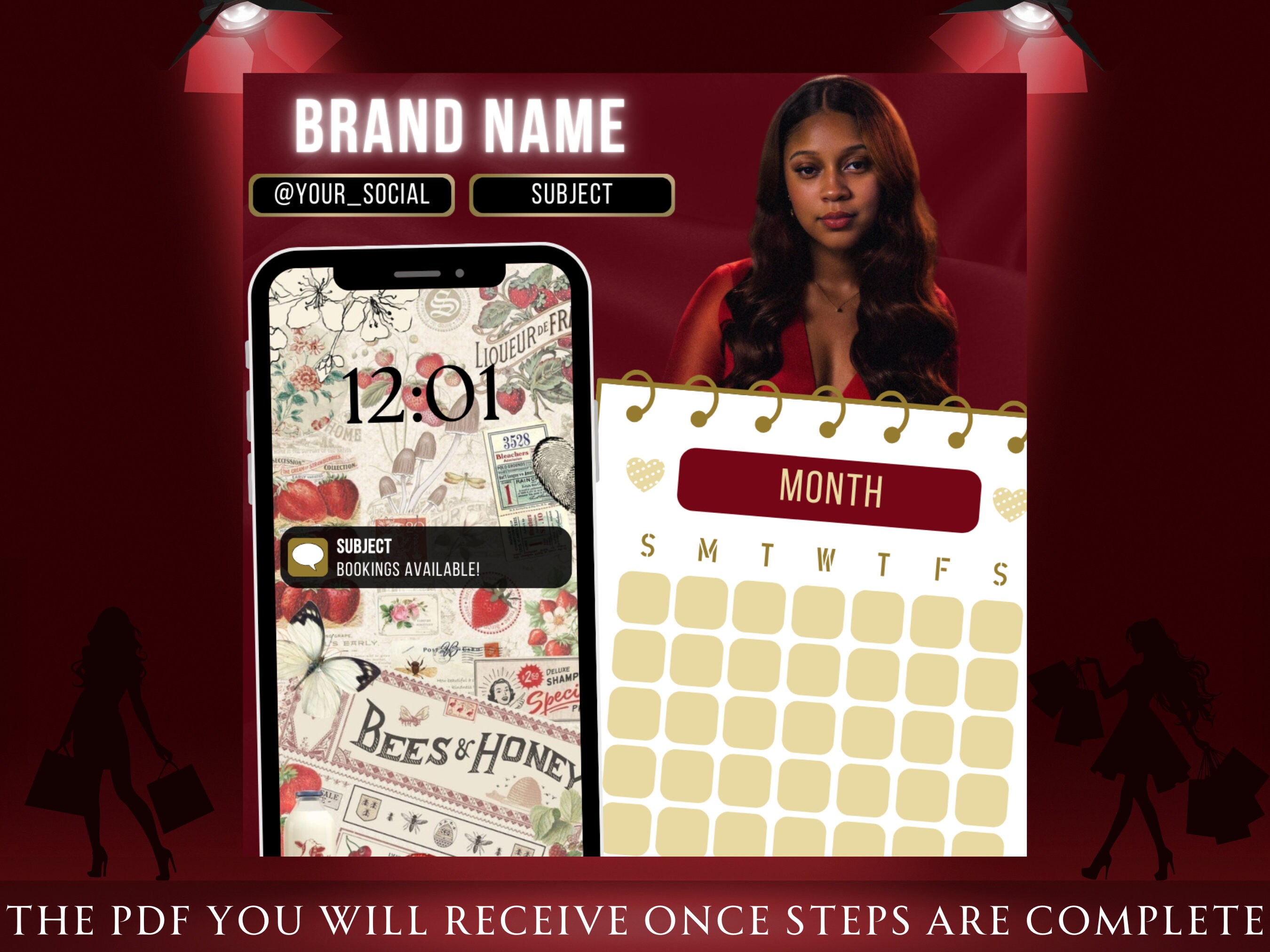 Monthly Bookings Calendar Flyer, DIY Flyer Template Design, Editable ...