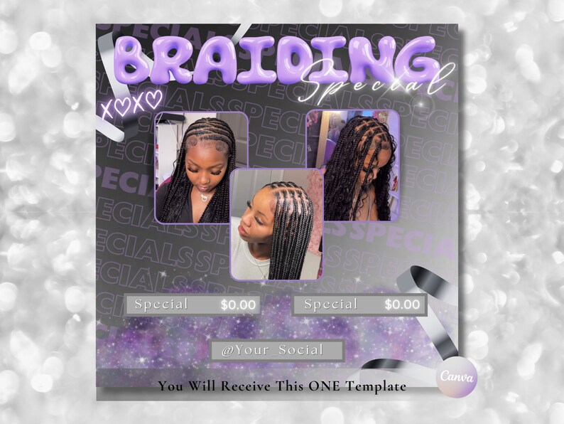 Braids Special Flyer, DIY Flyer Template Design, Hair Braiding Flyer ...