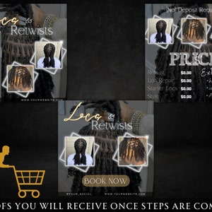 Locs and Retwists Bundle 3 Pack Flyer, Locs Social Media Post, Locs and ...