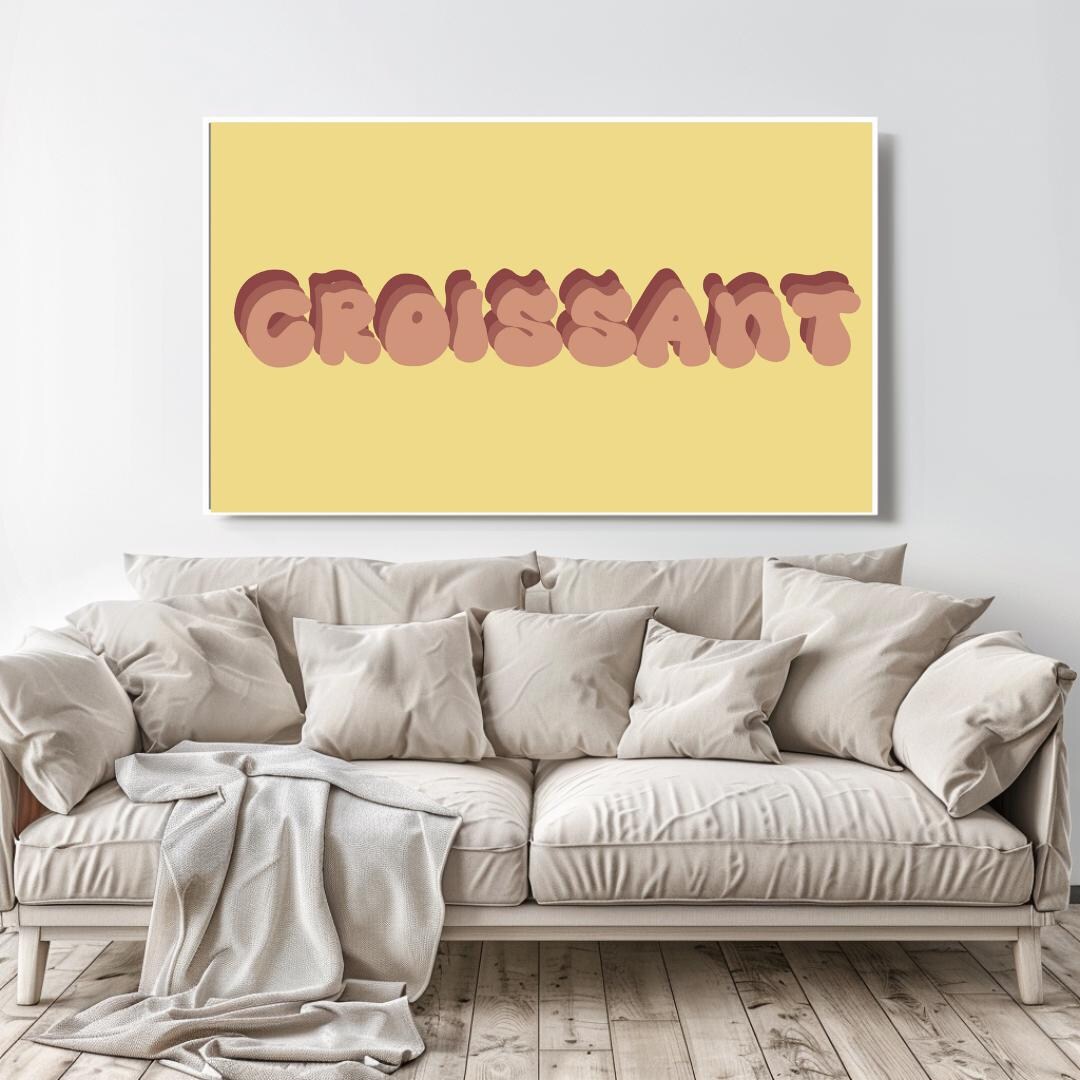 Croissant Wall Art Print Kitchen Art Print Breakfast Art Print ...