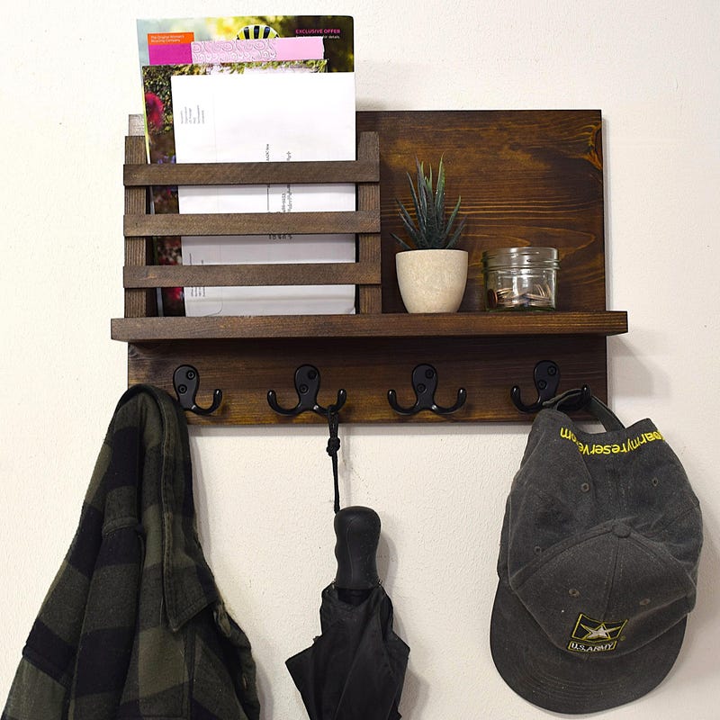 Mail Organizer With Key Hooks - Etsy