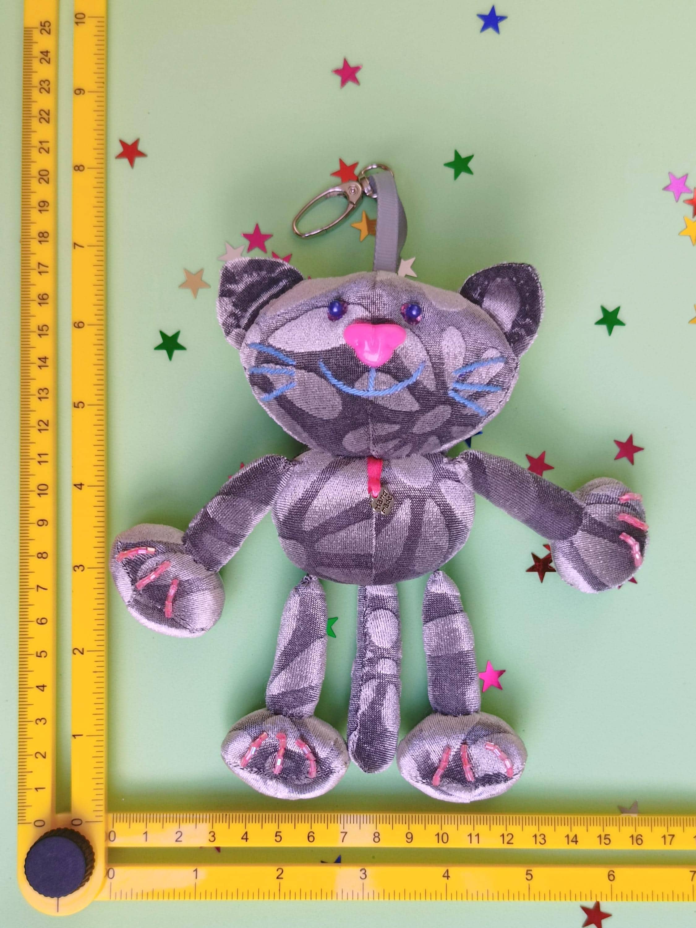 Cat Pendant Keychain for a Bag, Cat, Talisman, Velvet Animal, Small Cat ...