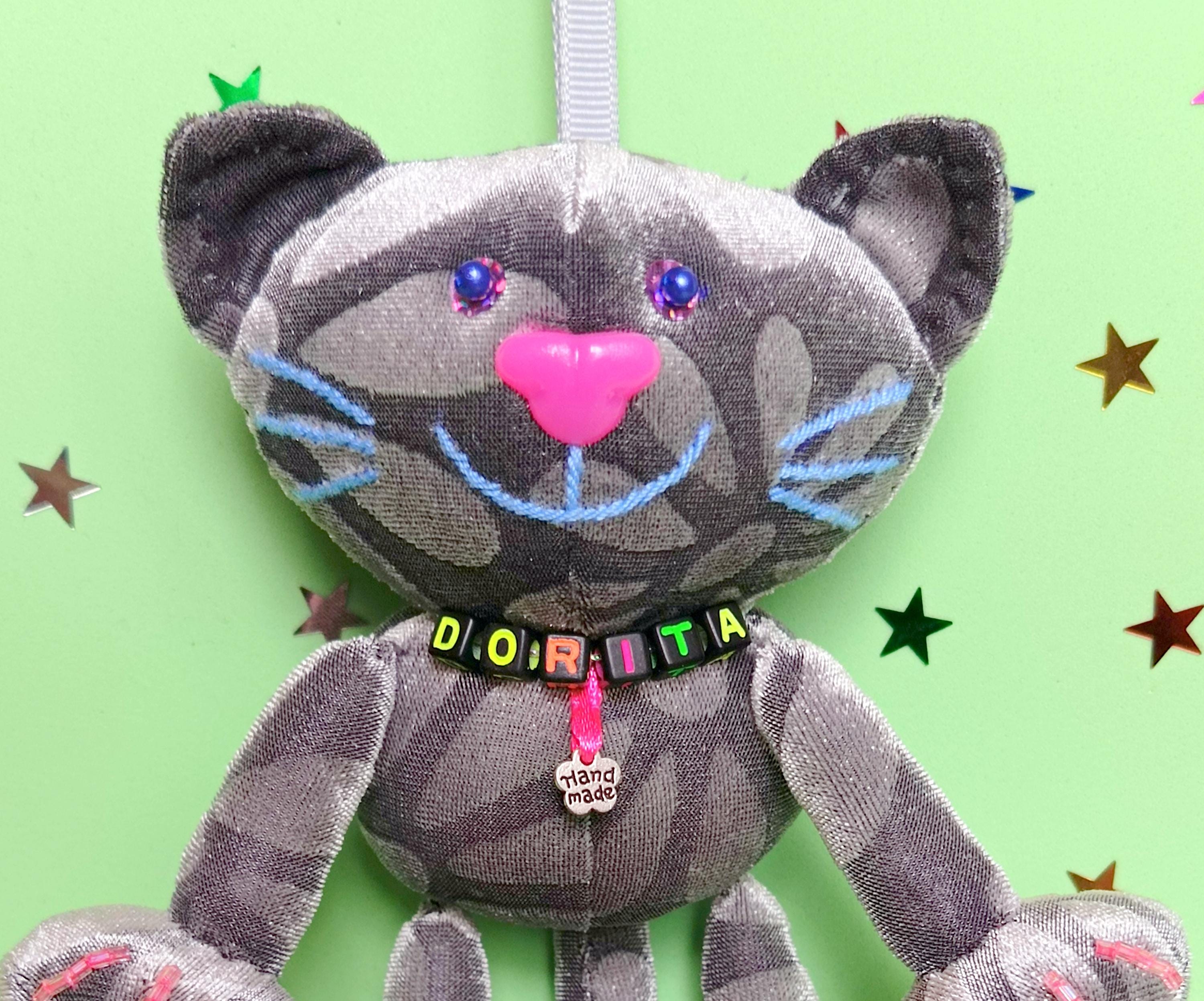 Cat Pendant Keychain for a Bag, Cat, Talisman, Velvet Animal, Small Cat ...