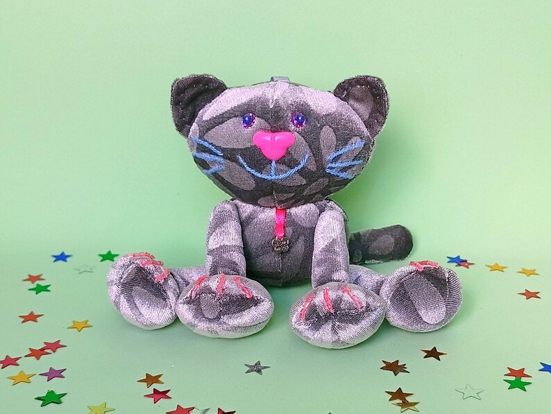 Cat Pendant Keychain for a Bag, Cat, Talisman, Velvet Animal, Small Cat ...