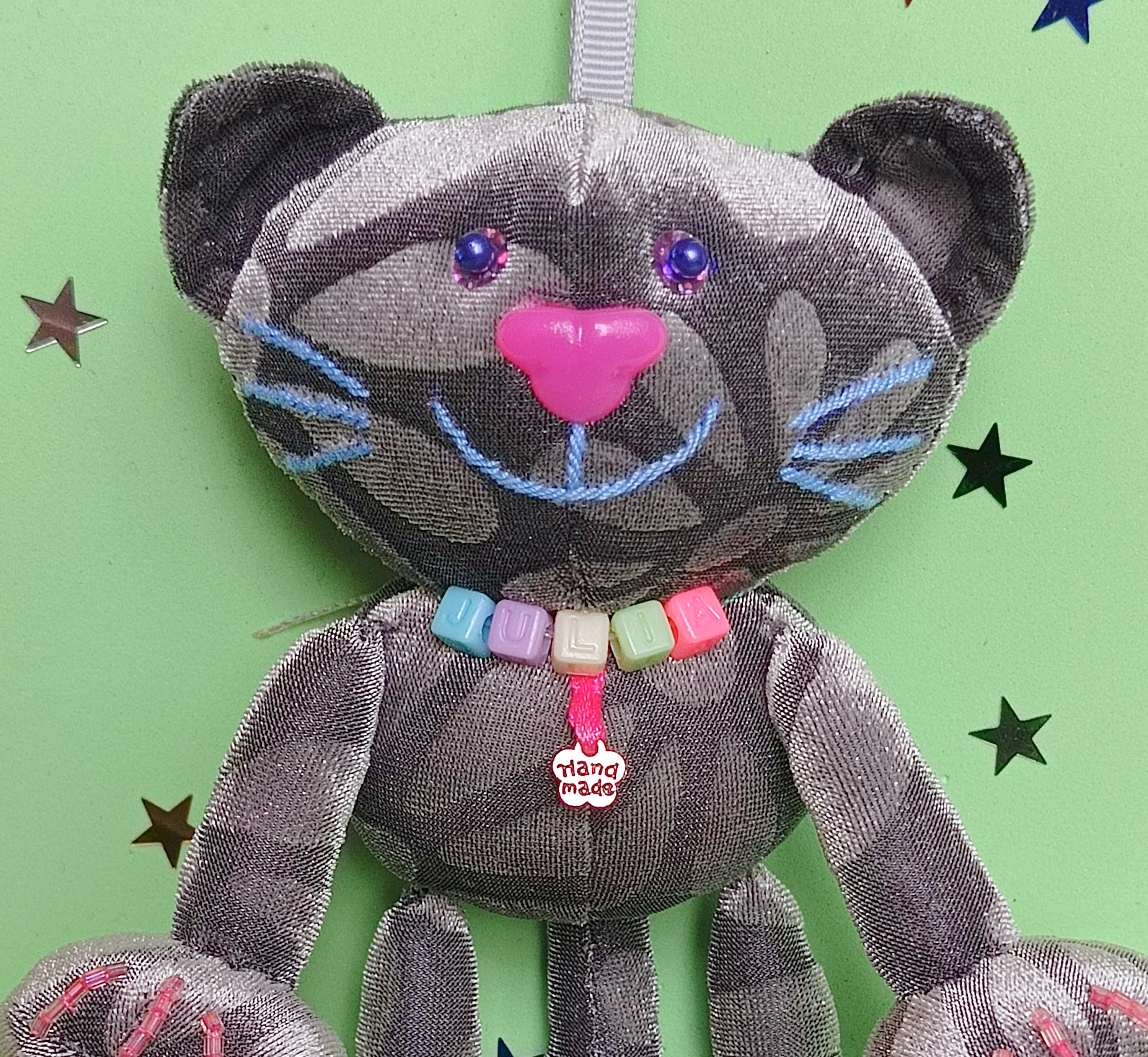 Cat Pendant Keychain for a Bag, Cat, Talisman, Velvet Animal, Small Cat ...