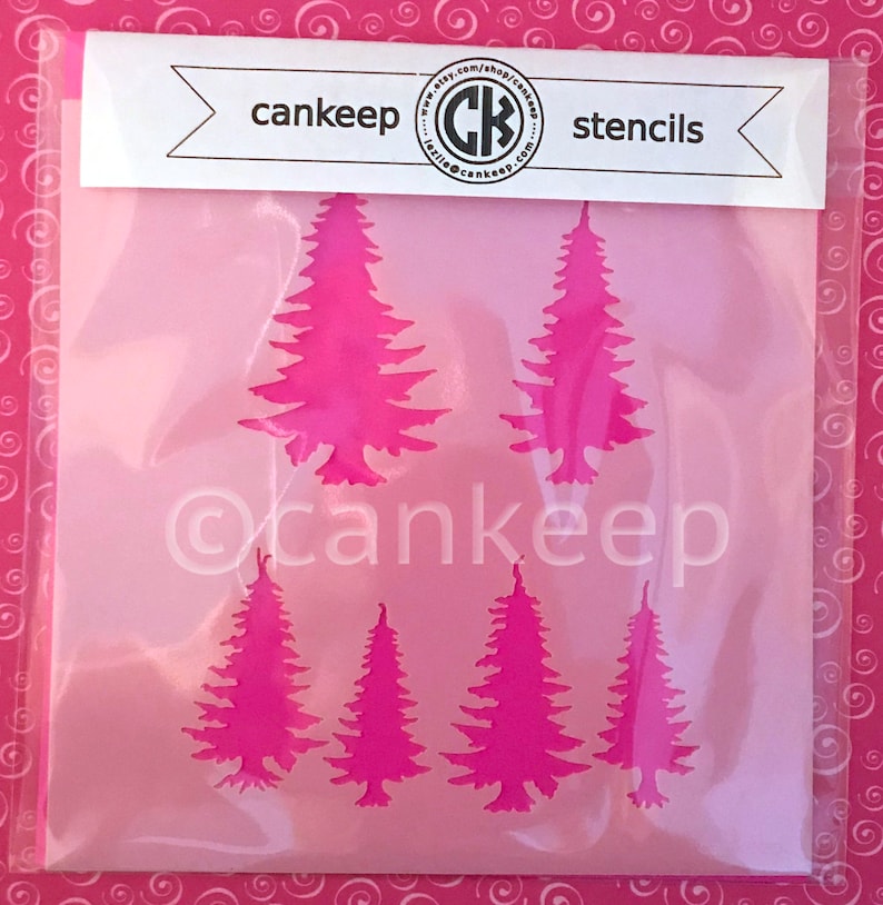 Cookie Stencil Evergreen Trees Tree Silhouette Stencil - Etsy
