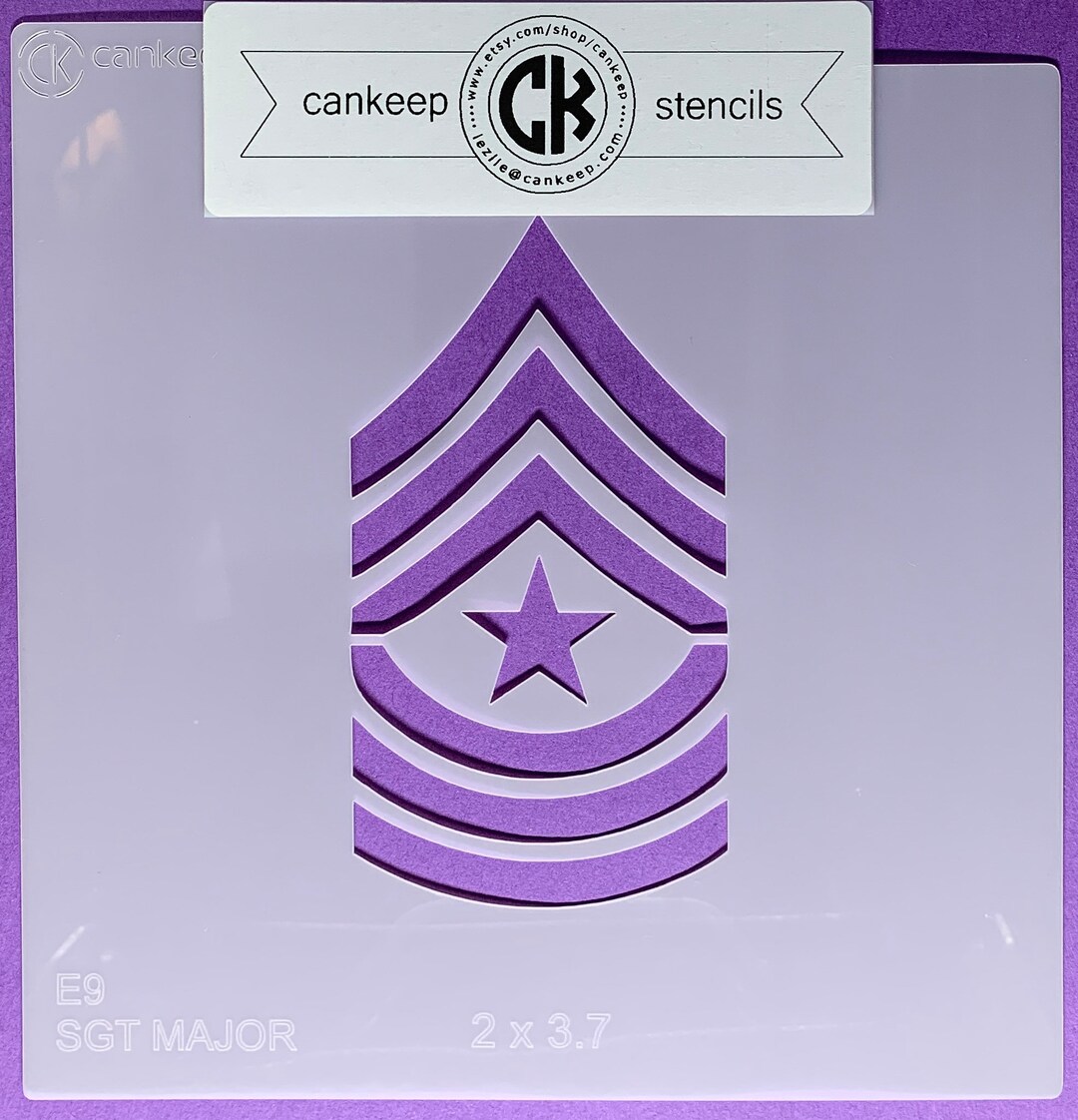 Military Army E-9 Sgt Major Rank Logo/cookie or Craft Stencil - Etsy