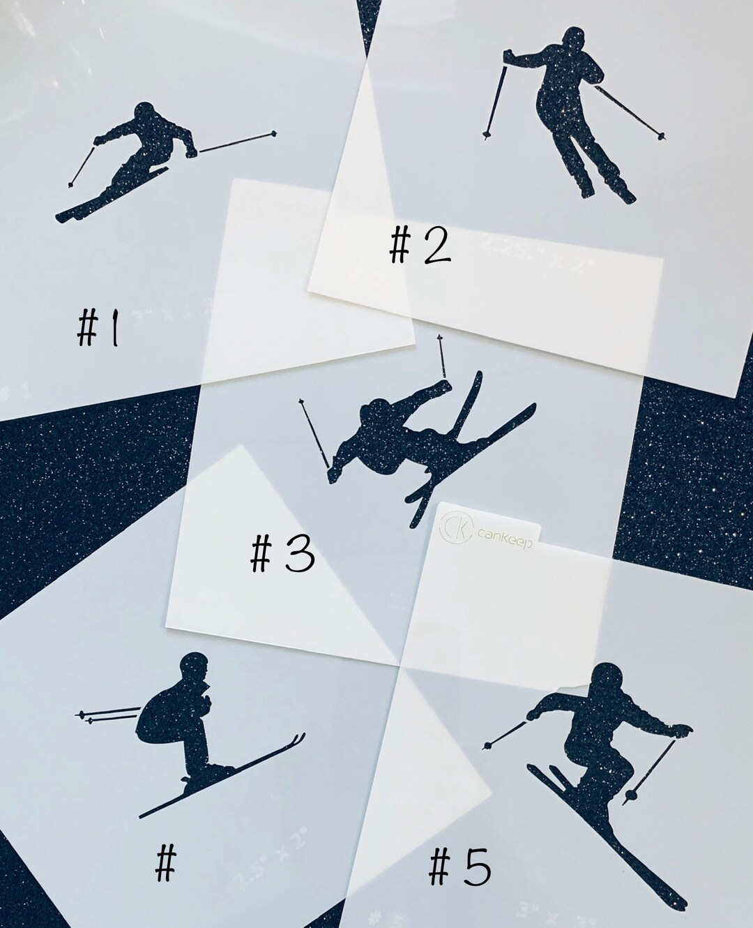 Skier Silhouettes - Cookie & Craft Stencil- Laser Cut by Cankeep - Etsy