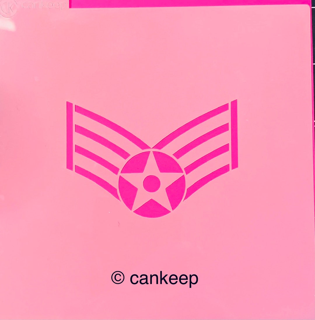 Military Air Force E-4 Senior Airman Rank Logo/cookie or Craft Stencil ...