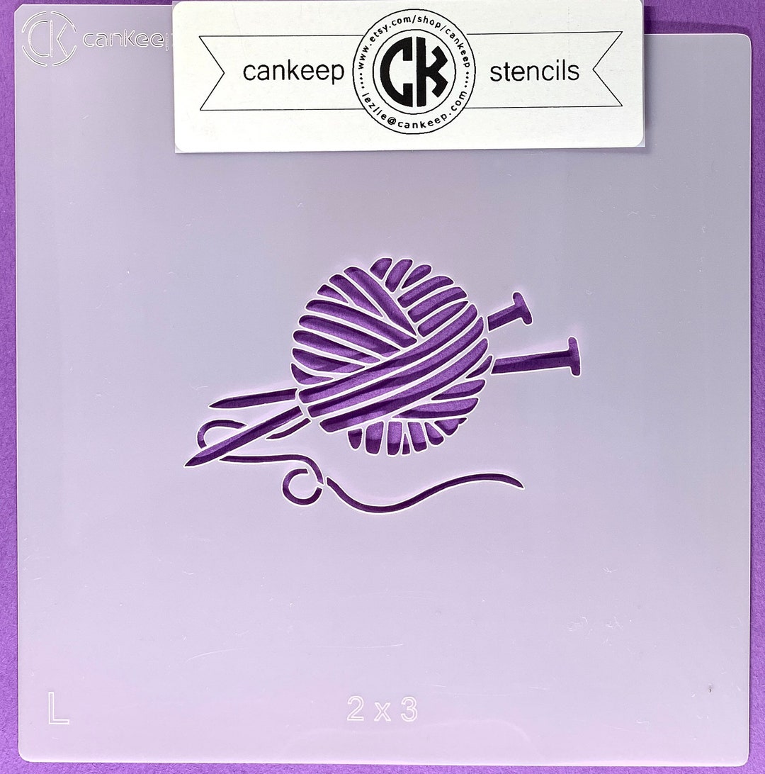 Knitting Needles & Yarn /cookie or Craft Stencil - Etsy