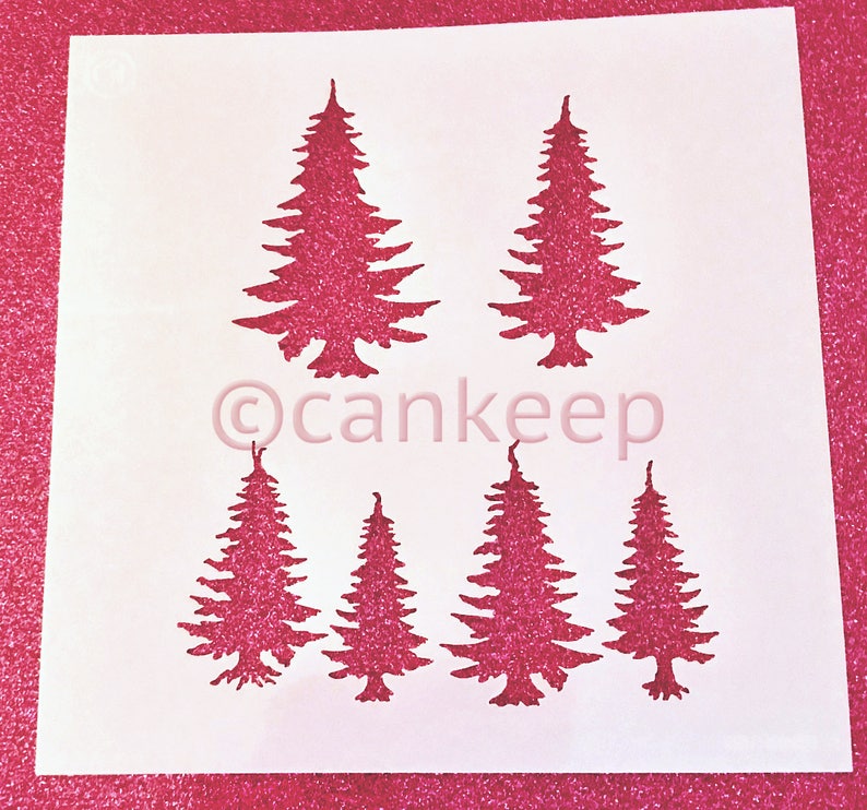 Cookie Stencil Evergreen Trees Tree Silhouette Stencil - Etsy