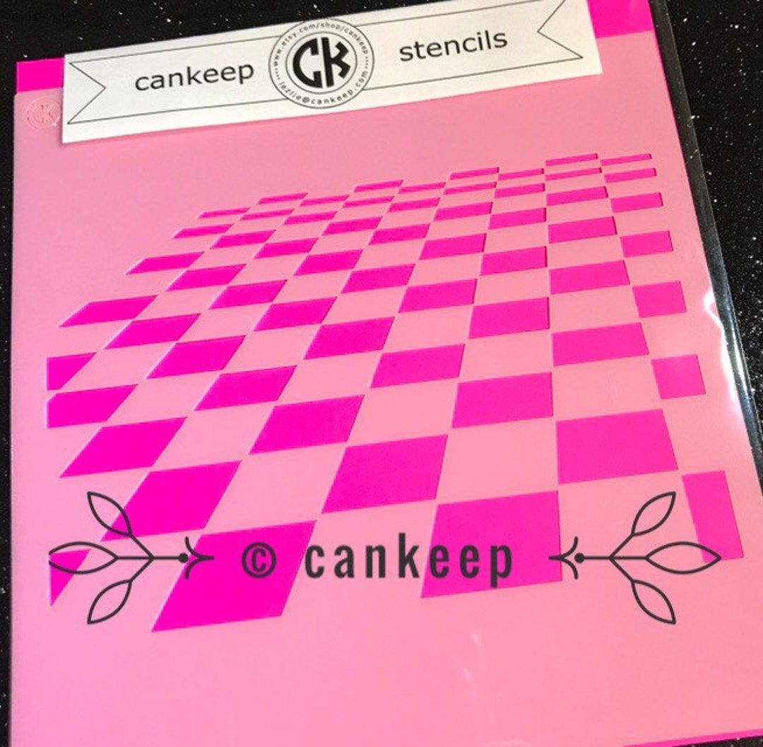 Check-vanishing Perspective Background / Cookie or Craft Stencil by ...