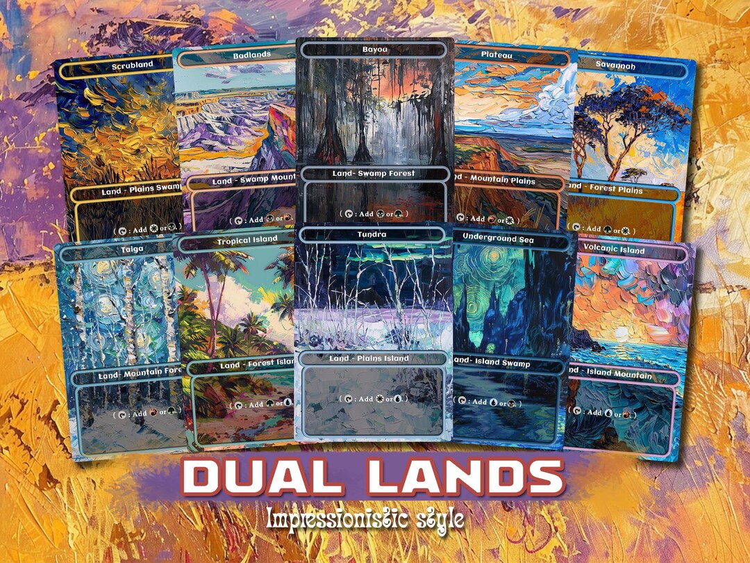 10x Impressionist Style Dual Lands Pack | Impressionistic Style Lands ...