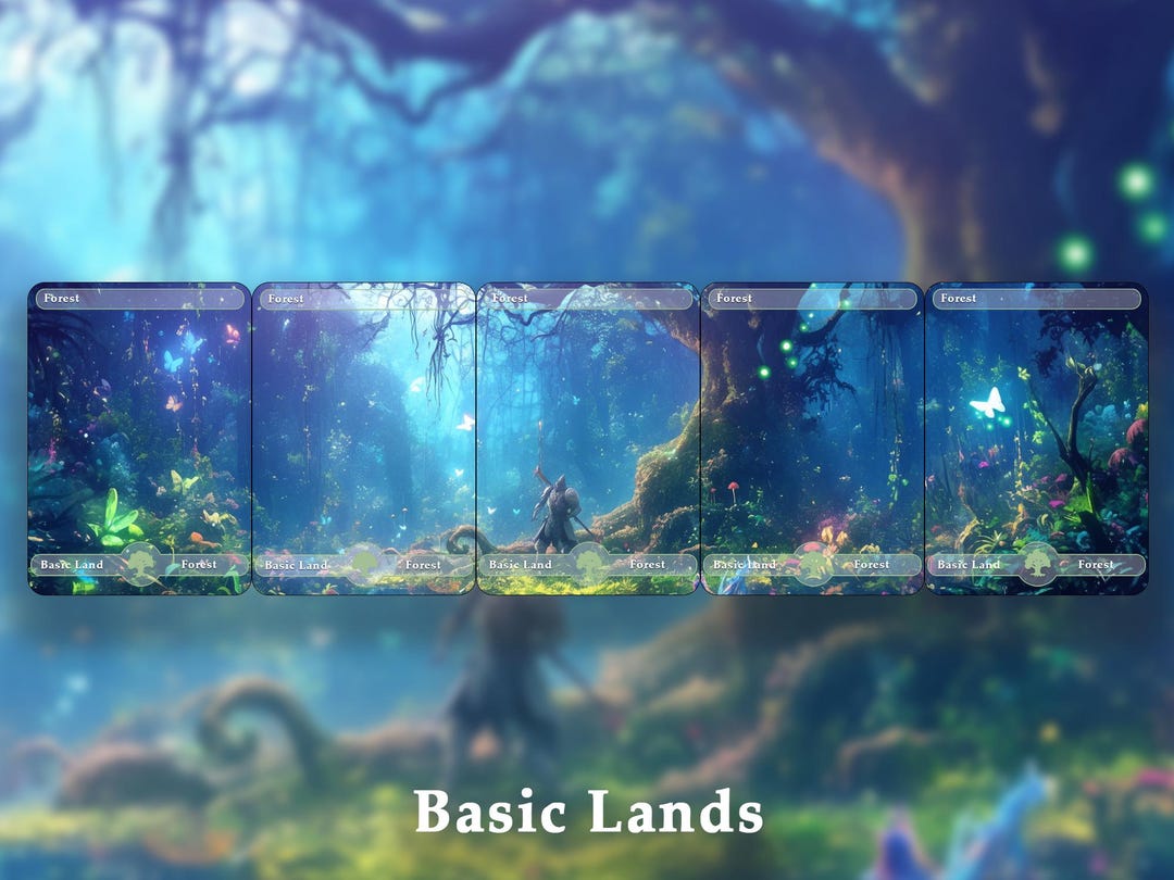 10 Basic Lands MTG PROXY Forest and Plain for Magic the Gathering Decks, Custom Art Proxies ...