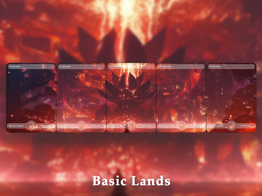 10 Basic Lands MTG PROXY Volcano and Swamp for Magic the Gathering ...