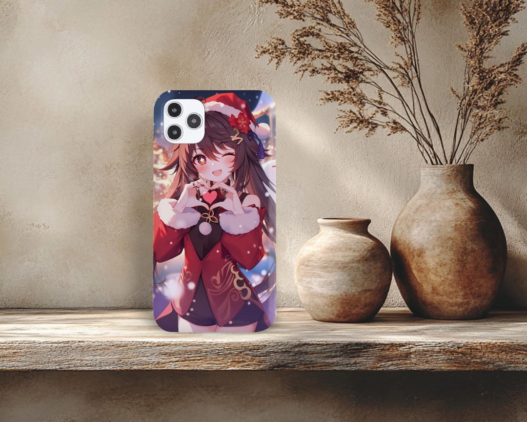 Genshin Impact Christmas Theme Phone Cases Hutao, iPhone 11/12/13/14/15 ...