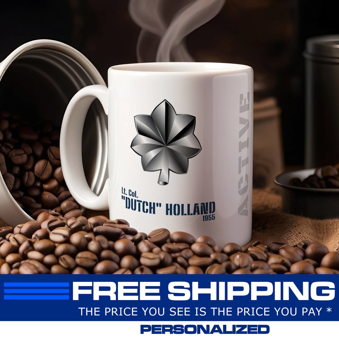 US Air Force Lt Colonel O6 White Ceramic Mug Personalized Rank and Name ...