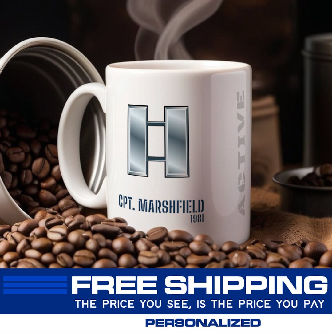 US Air Force Captain O3 White Ceramic Mug Personalized Rank and Name ...