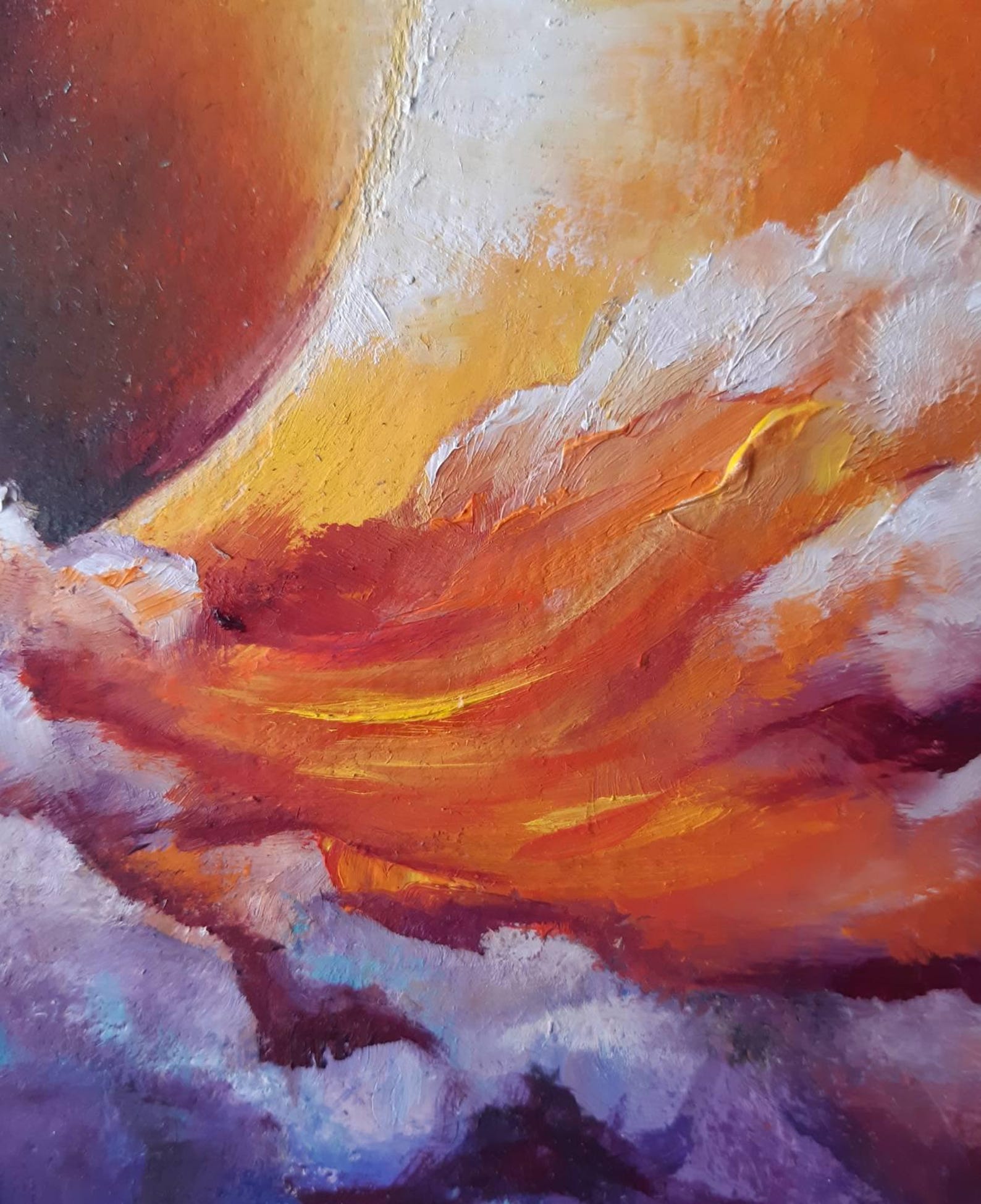 Space Oil Painting Solar Eclipse Space Wall Art Original Handmade Oil ...