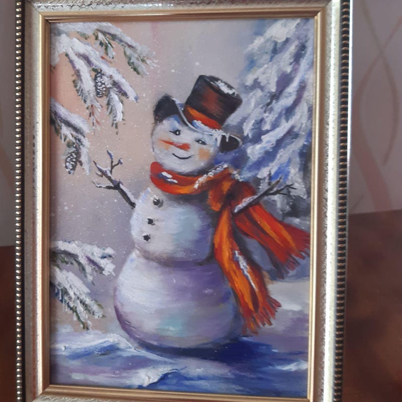 Snowman Painting - Etsy