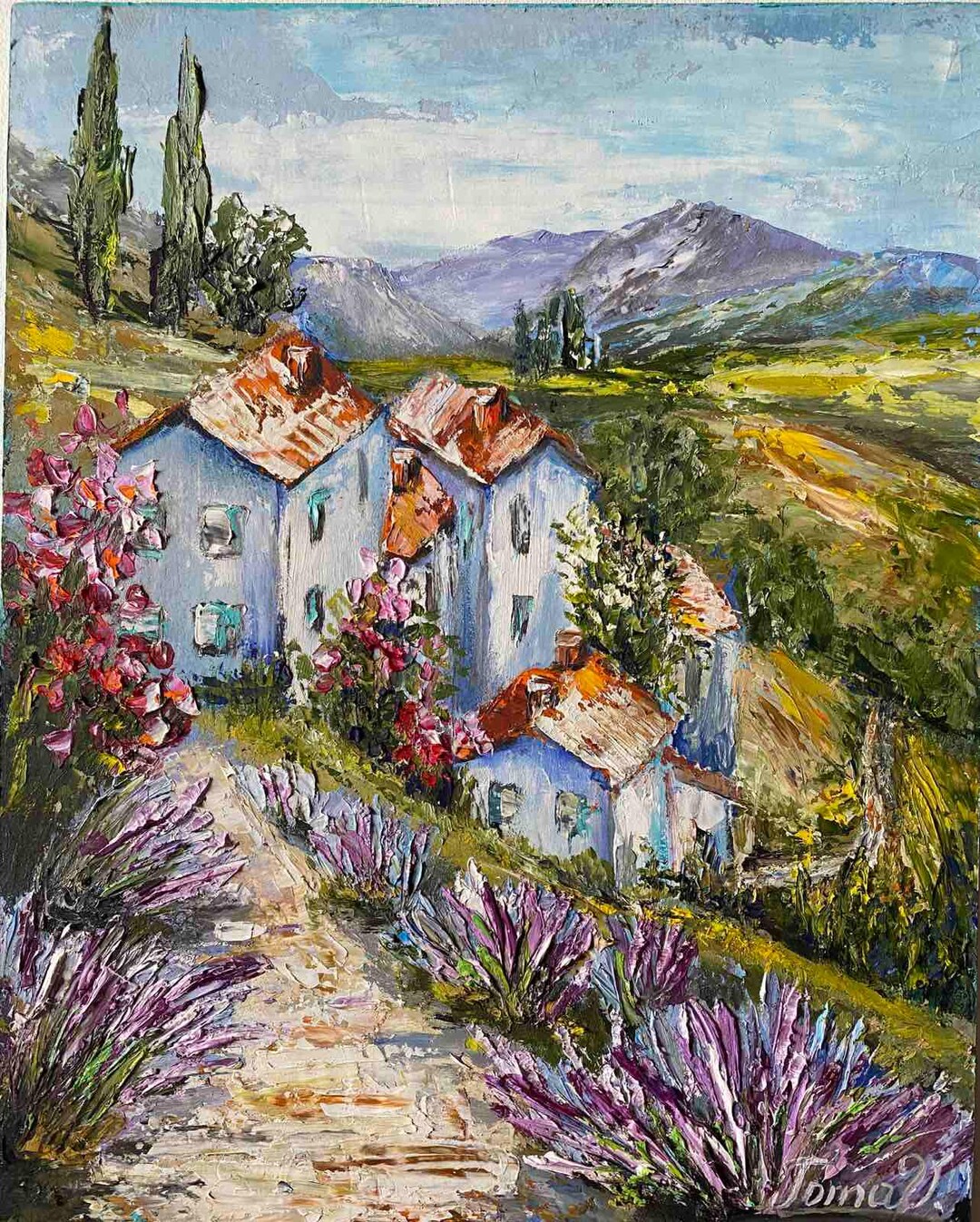 Provence Oil Painting, Light Painting, Mountain Landscape Close-up ...