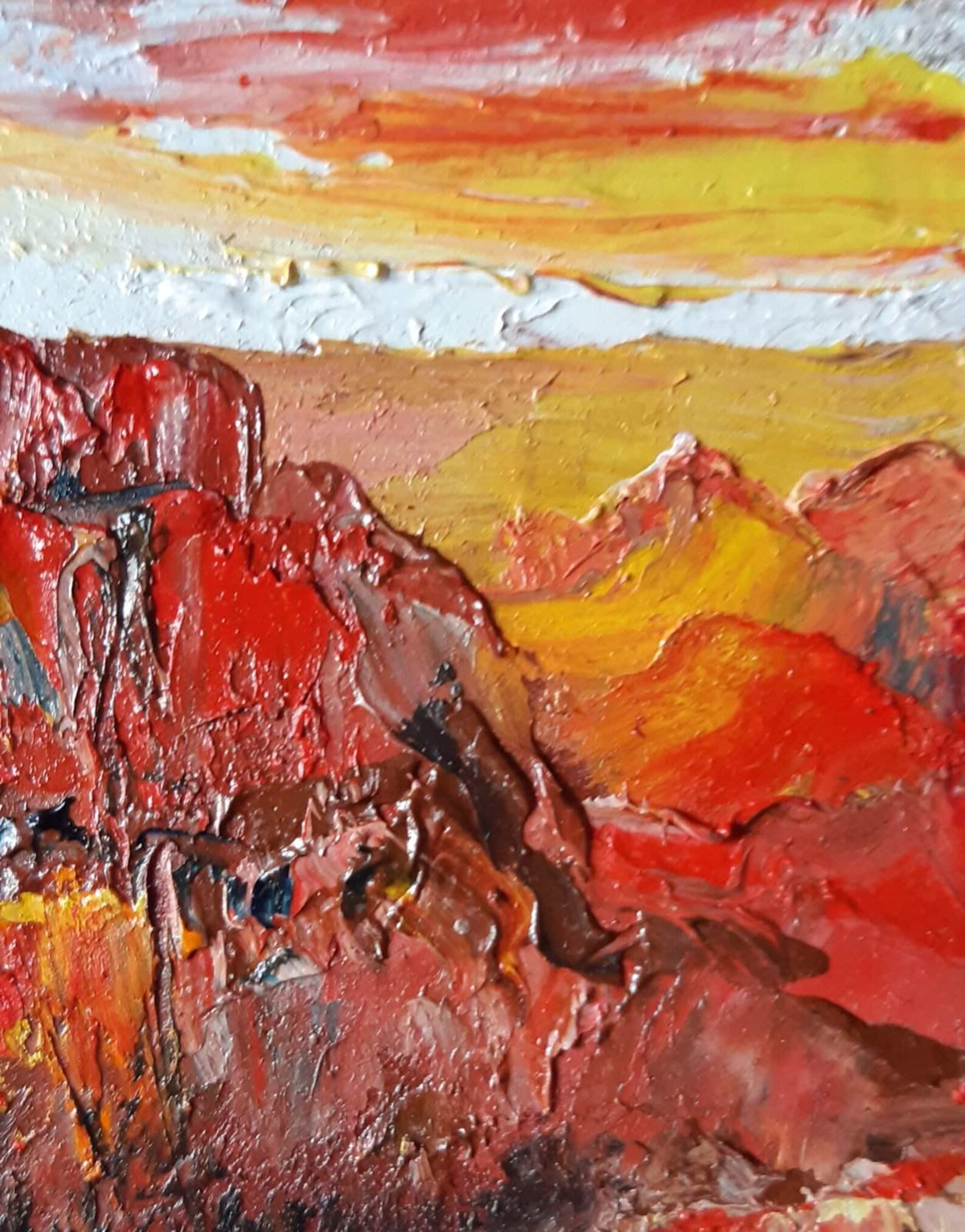 Arizona Rocky Mountains,mini Art,original Art,impasto,artwork,hardboard ...