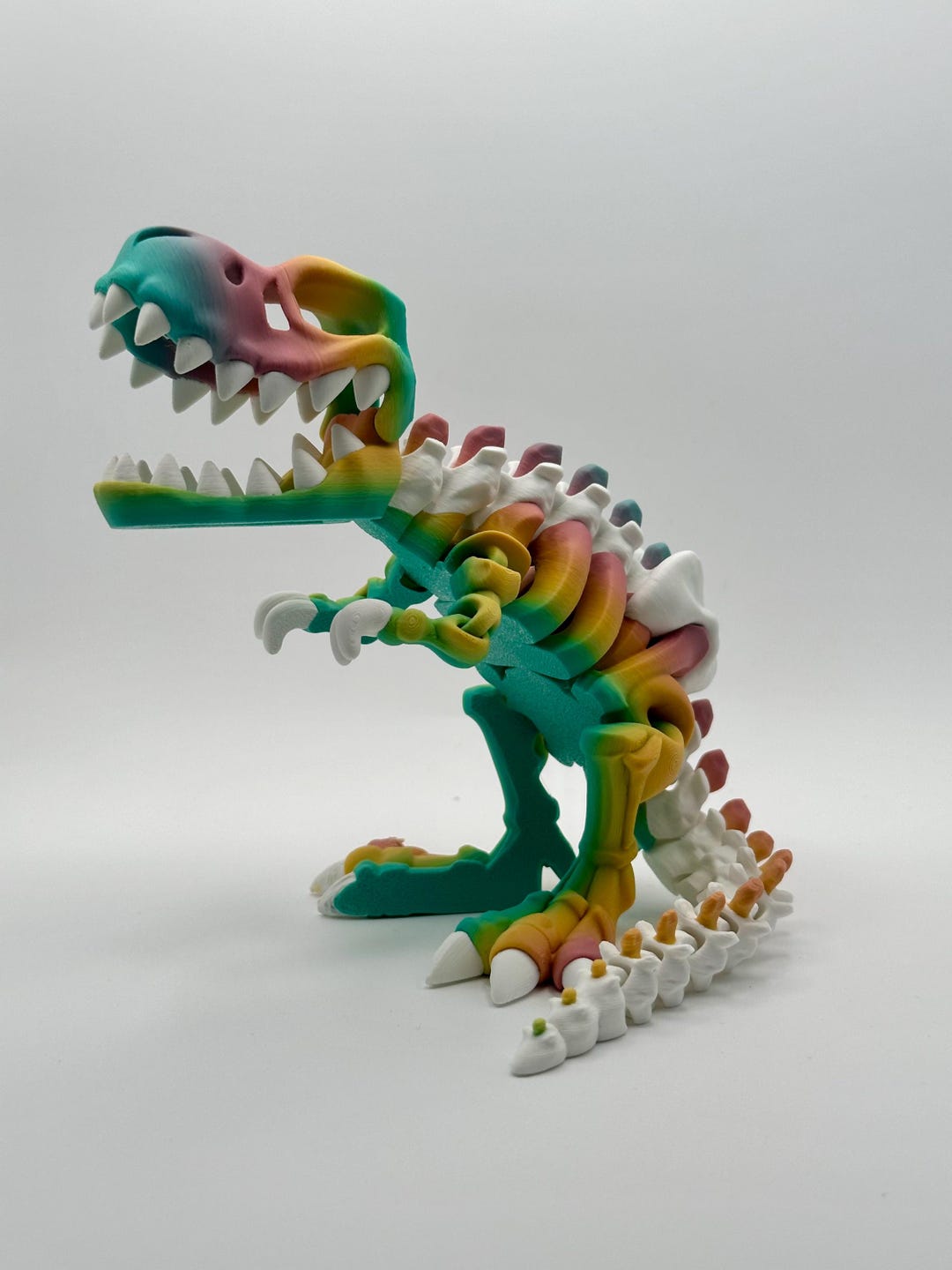 Dual Color Flexi T-rex Fidget Flexible Rexi With Bone 3D Printed ...