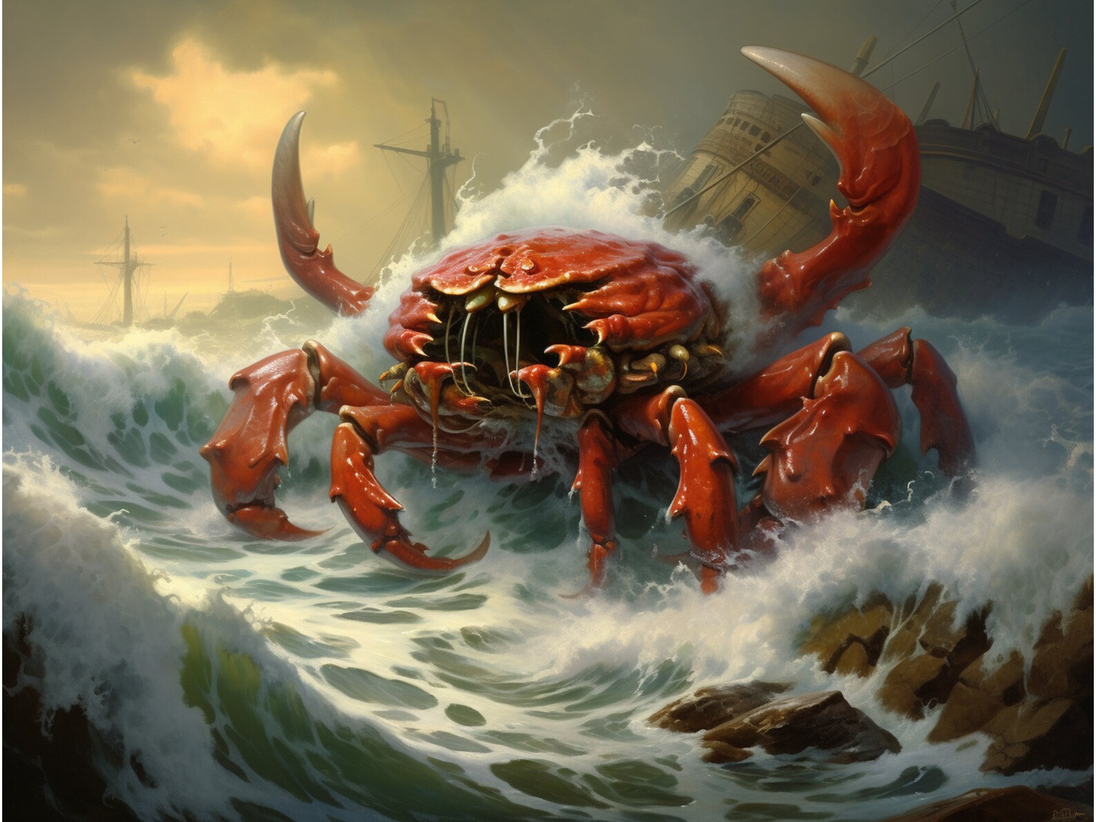 Giant Crab / Sci-fi Anime / Japanese Anime / in Battle - Etsy
