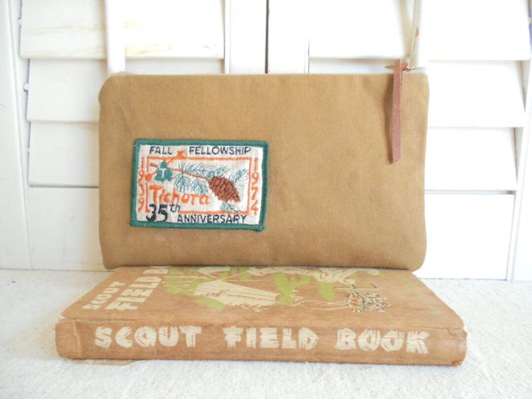 Recycled Waxed Canvas Pouch 1970s Boys Scouts BSA Patch - Eco Vintage ...