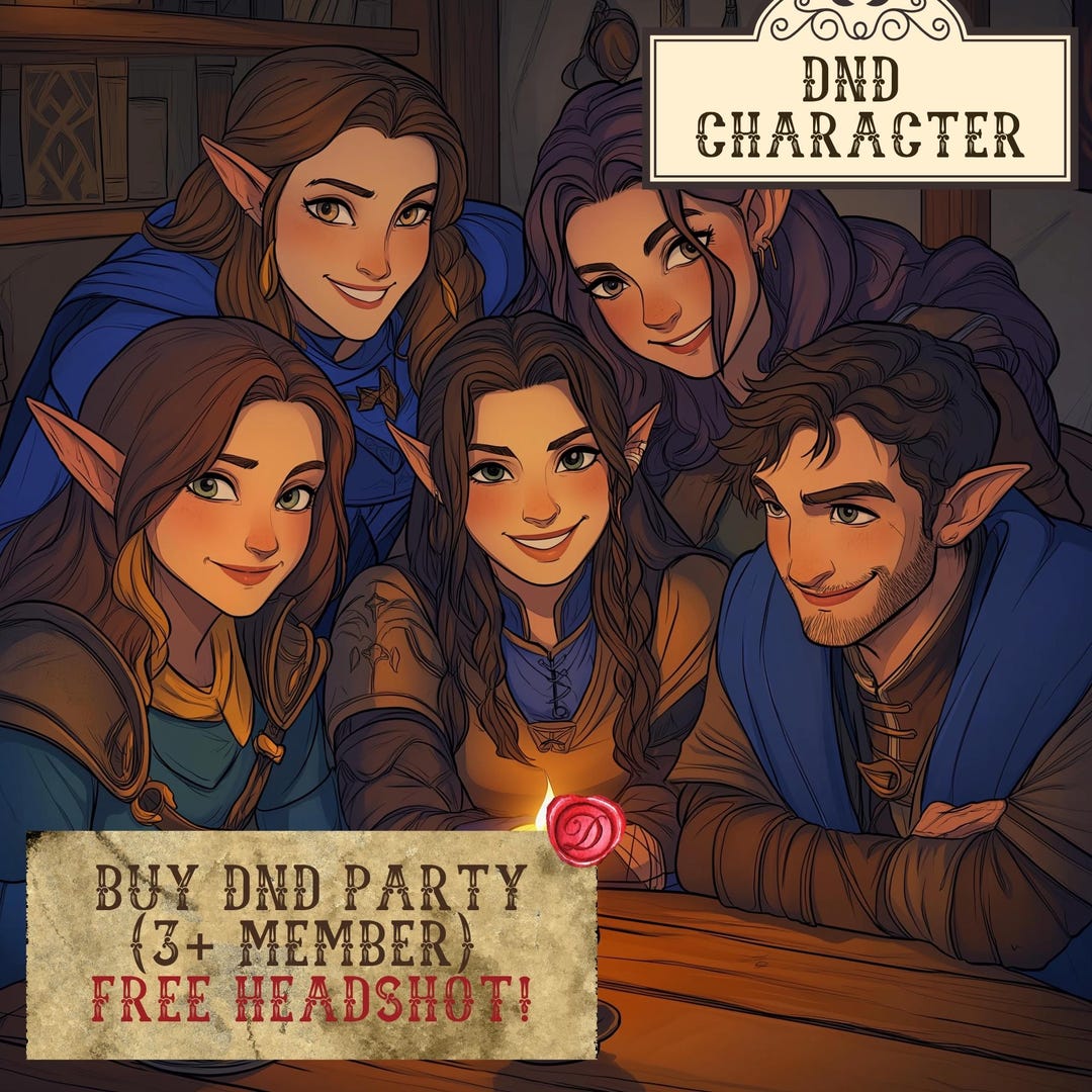 Custom Dnd Character | Dnd Party, Dnd Group, Dnd Commission, Dnd ...