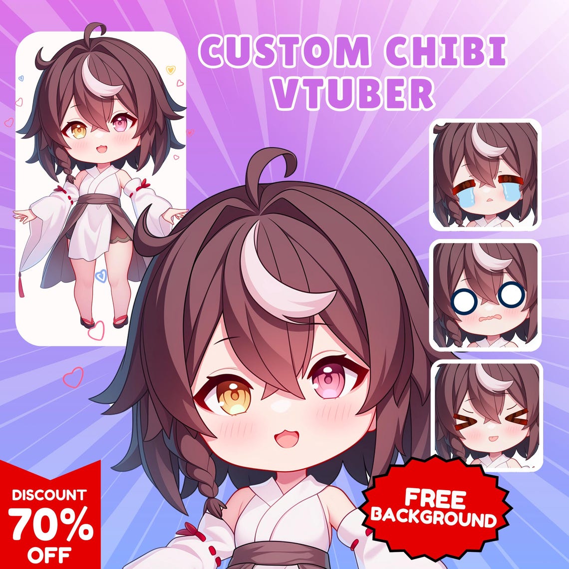 CUSTOM LIVE2D CHIBI VTUBER Female Vtuber Model Cute Vtuber Model Vtuber ...