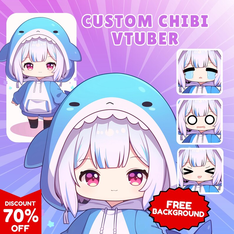 CUSTOM LIVE2D CHIBI VTUBER Female Vtuber Model Cute Vtuber Model Vtuber ...