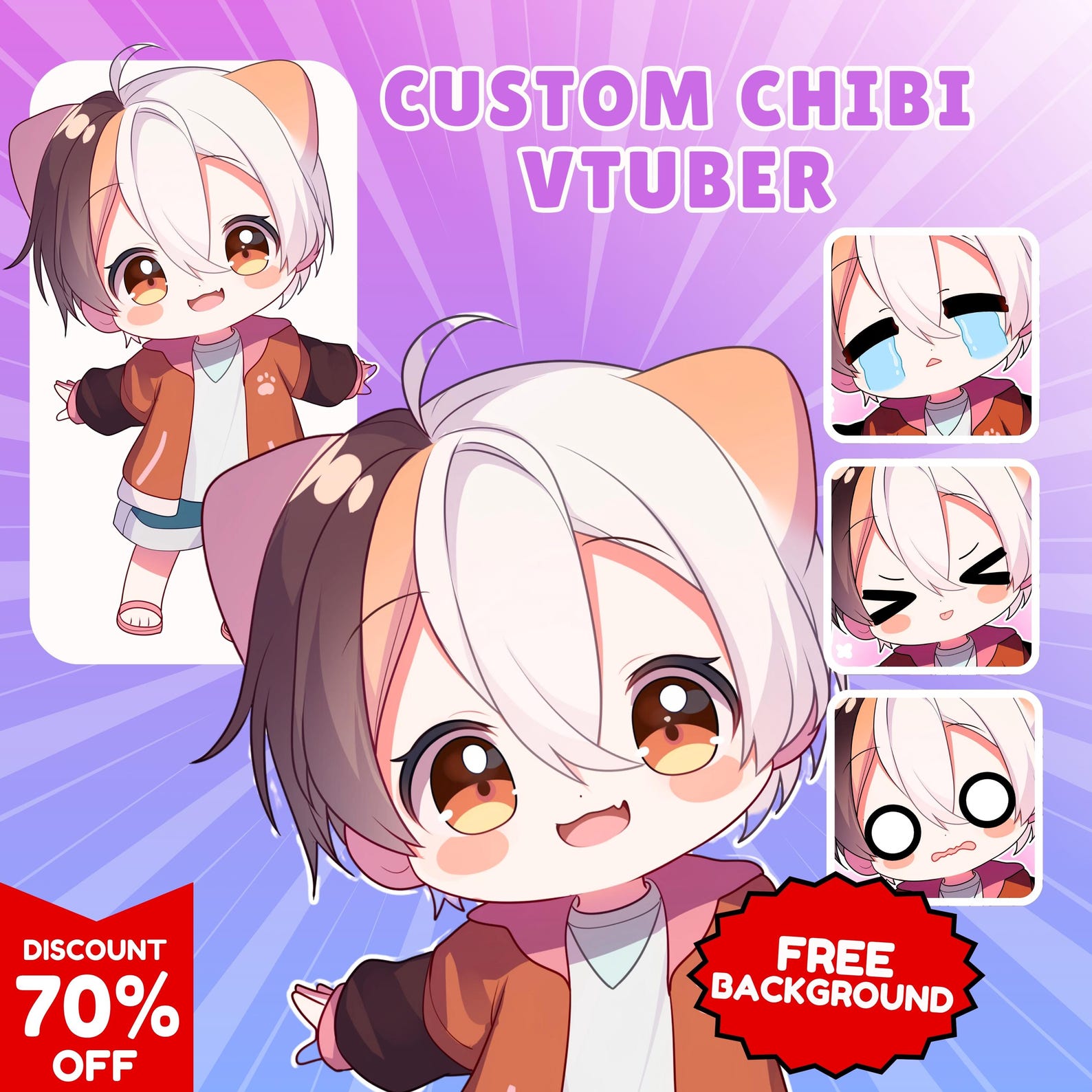 CUSTOM LIVE2D CHIBI VTUBER Female Vtuber Model Cute Vtuber Model Vtuber ...