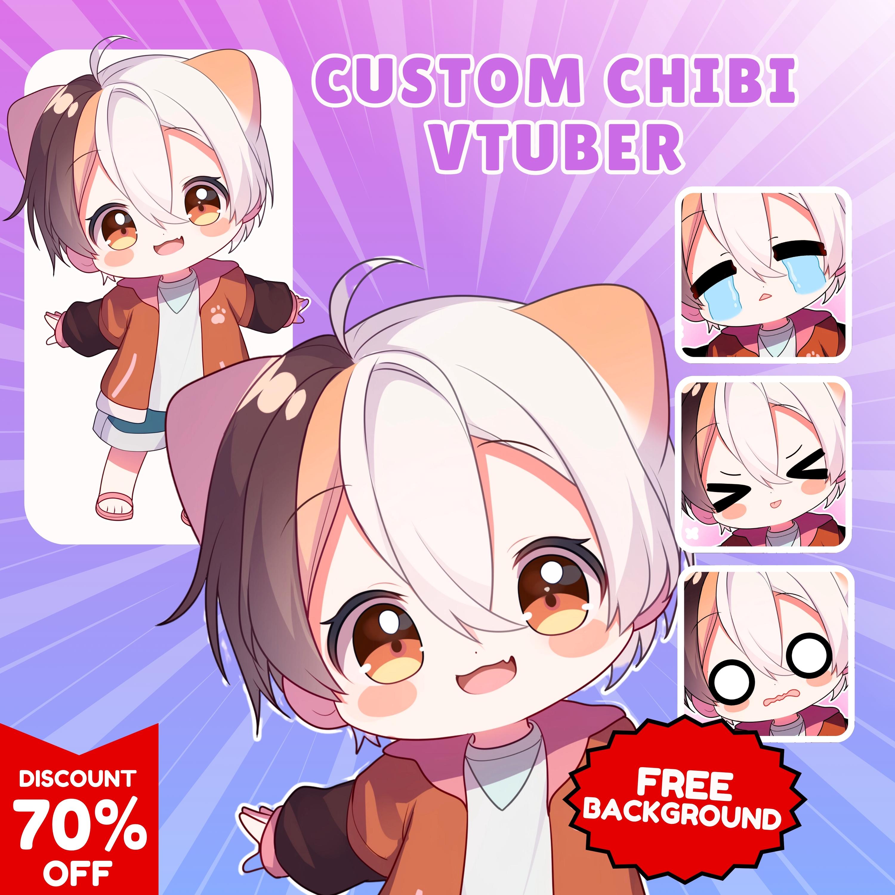 CUSTOM LIVE2D CHIBI VTUBER Female Vtuber Model Cute Vtuber Model Vtuber ...