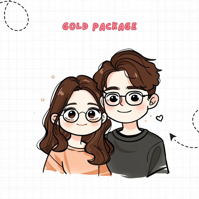 Custom Anime Portrait, Cute Chibi, Cute Cartoon for Family, Couples ...