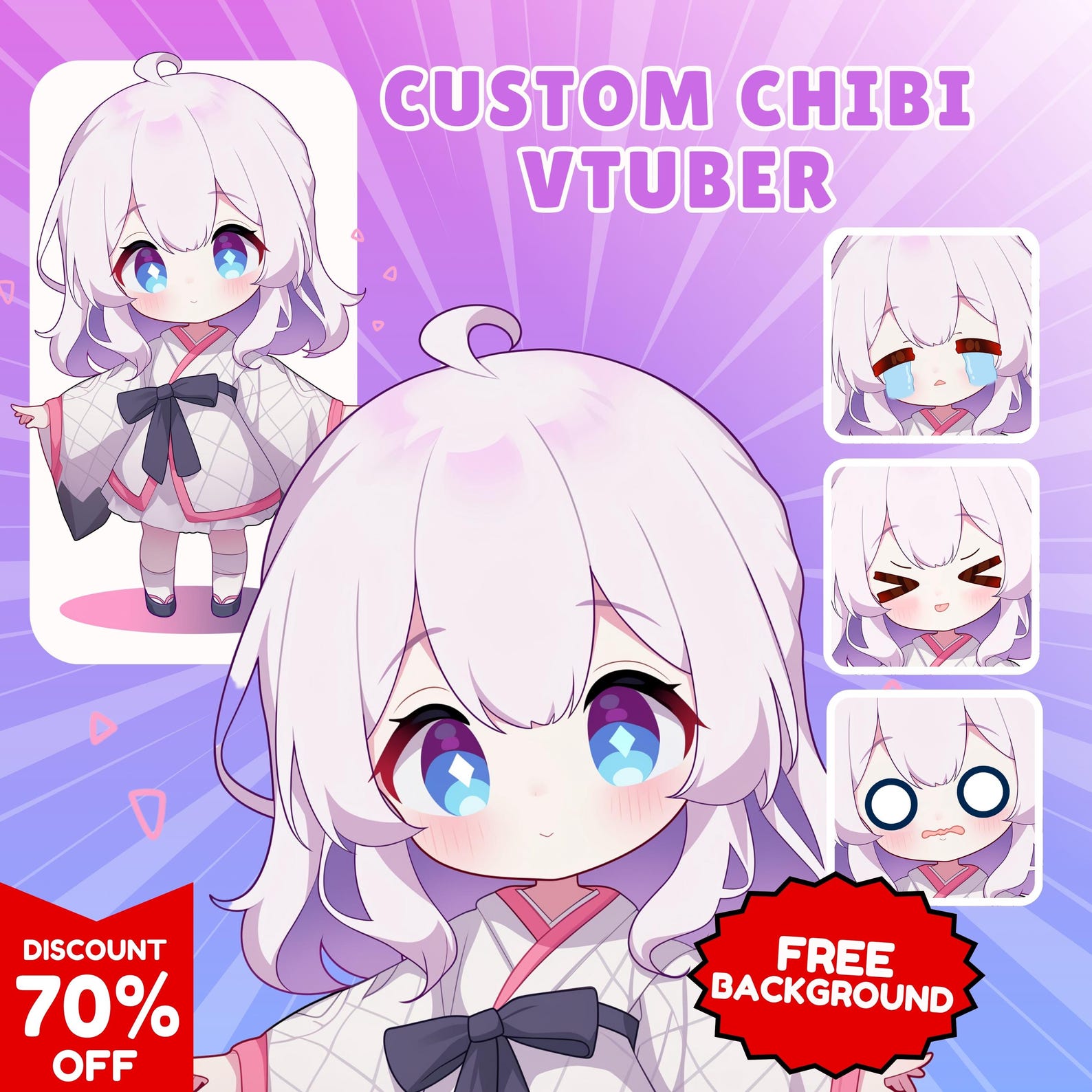 CUSTOM LIVE2D CHIBI VTUBER Female Vtuber Model Cute Vtuber Model Vtuber ...