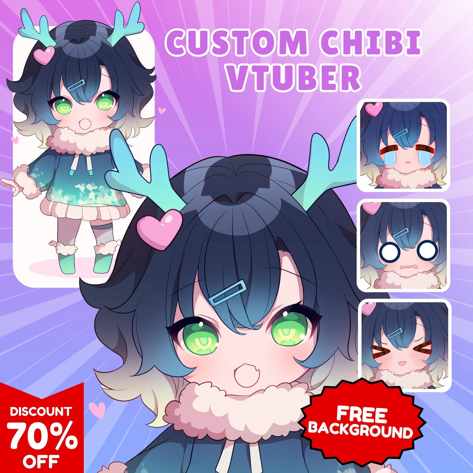 CUSTOM LIVE2D CHIBI VTUBER Female Vtuber Model Cute Vtuber Model Vtuber ...