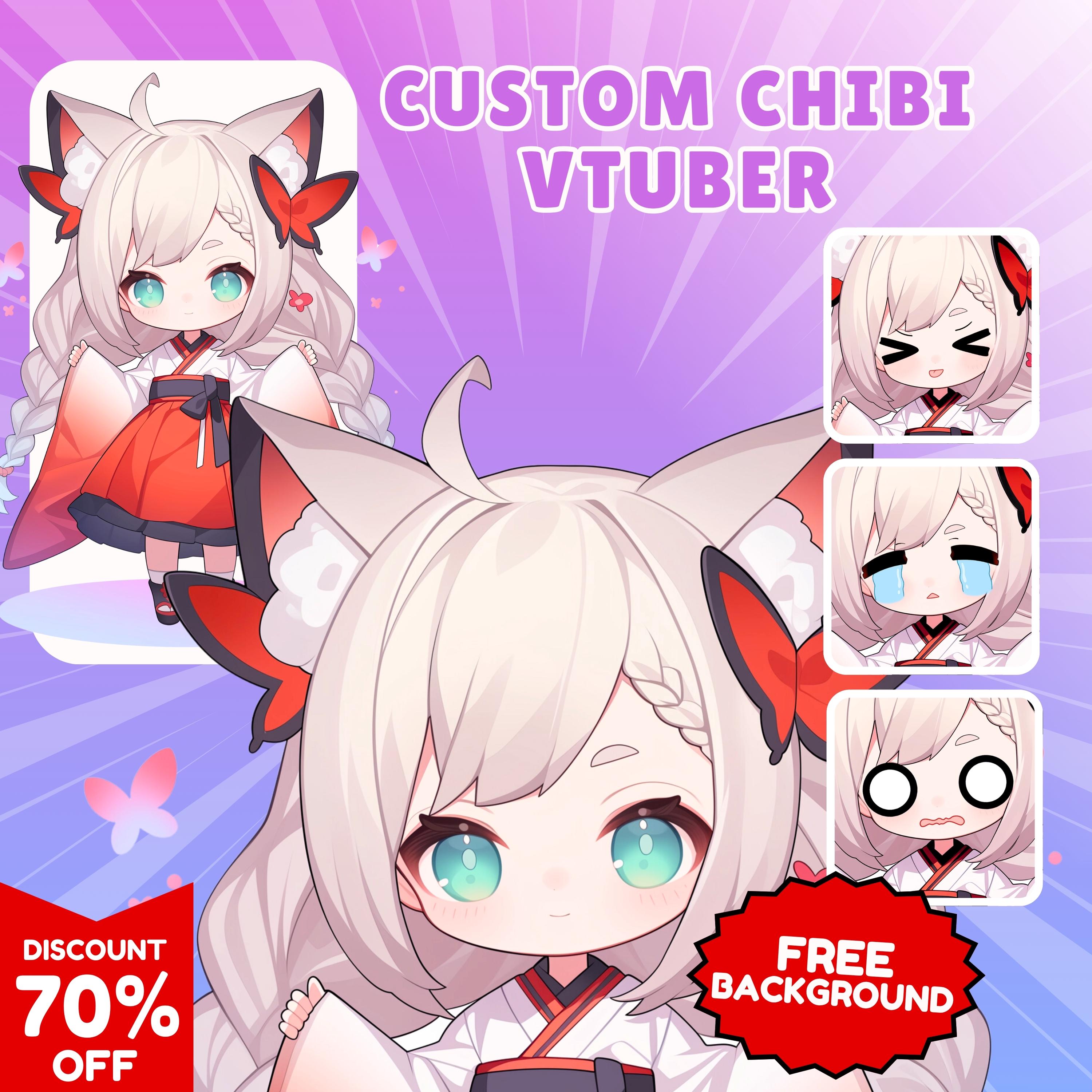 CUSTOM LIVE2D CHIBI VTUBER Female Vtuber Model Cute Vtuber Model Vtuber ...