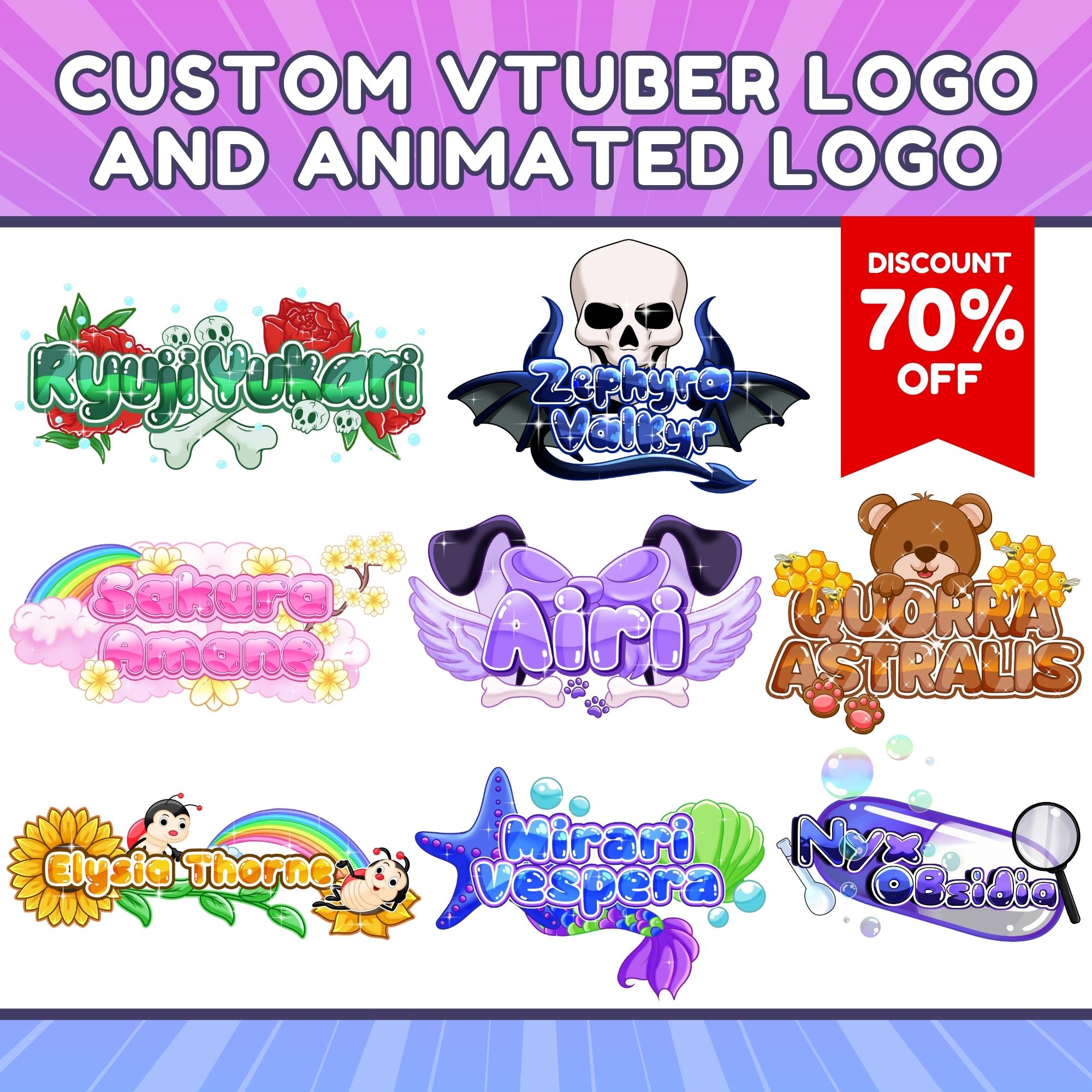 CUTE VTUBER LOGO Custom Vtuber Logo, Vtuber Logo Commission, Cute ...