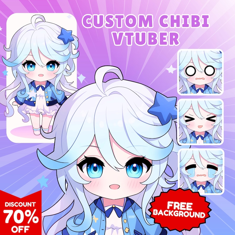CUSTOM LIVE2D CHIBI VTUBER Female Vtuber Model Cute Vtuber Model Vtuber Assets Png Tuber Custom ...