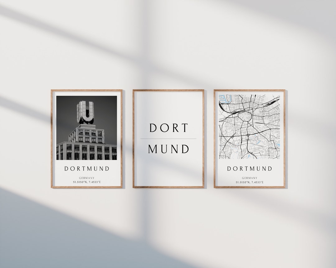 Dortmund Poster Set of 3, Dortmund Photo Set, Dortmund Gift, Dortmund ...