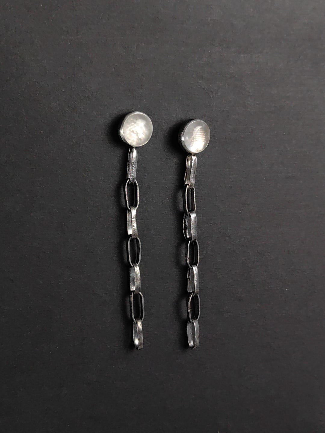 Light - Sterling Silver White Quartz - Handmade Reticulated Chain - One ...