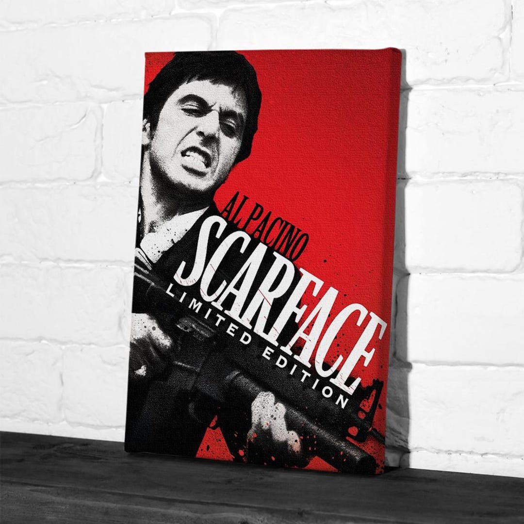 Scarface Al Pacino Classic Movie Poster Canvas Print Wall Art, Living ...