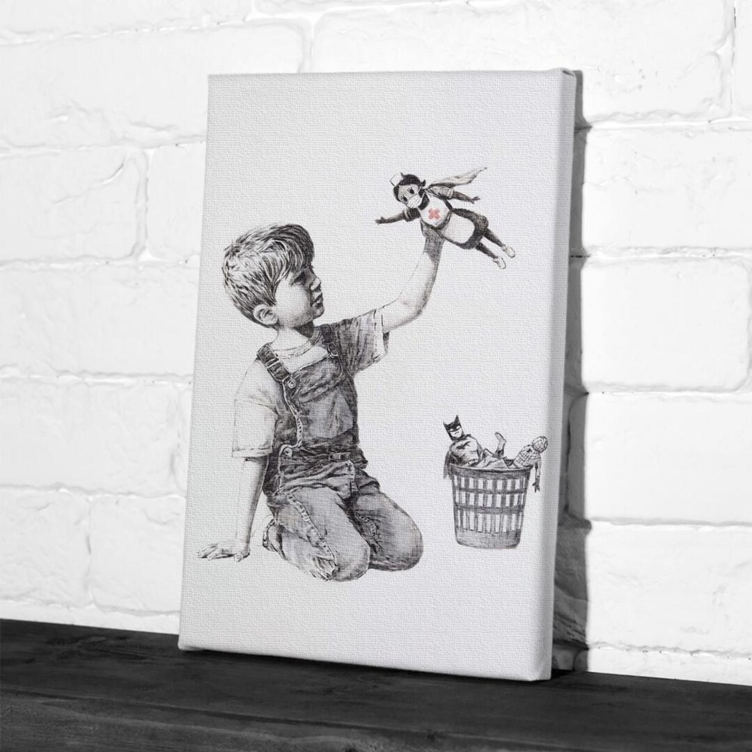 Banksy Nurse Superhero Art Poster Canvas Print Wall Art, Living for ...