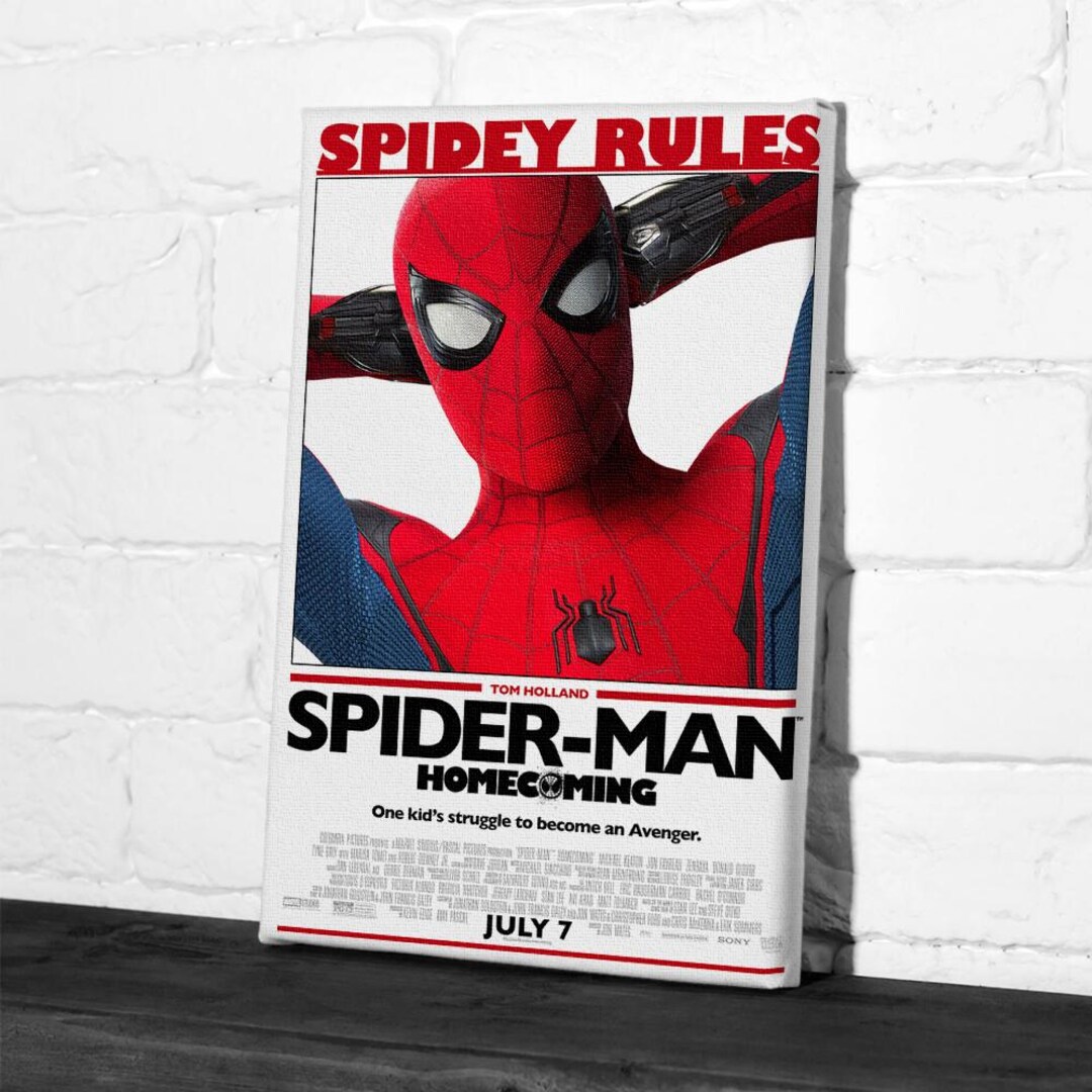 Spiderman Homecoming Movie Poster Canvas Print Wall Art, Living for ...