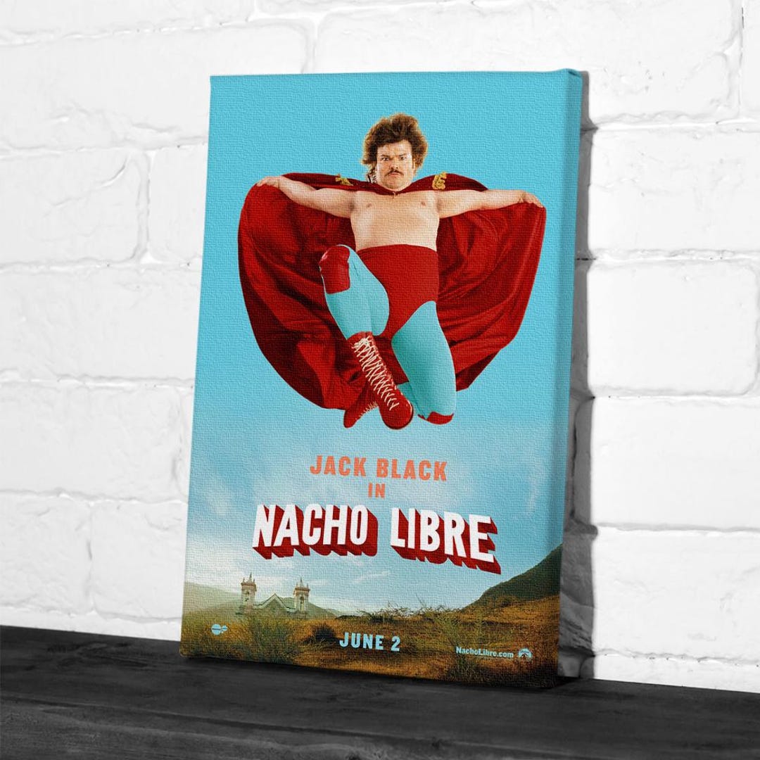 Nacho Libre Movie Poster Canvas Print Wall Art, Living for Living Room ...