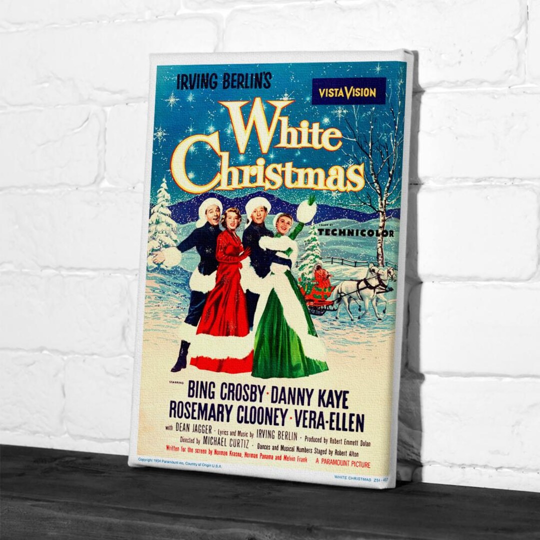 White Christmas 1954 Movie Poster Canvas Print Wall Art, Living for ...