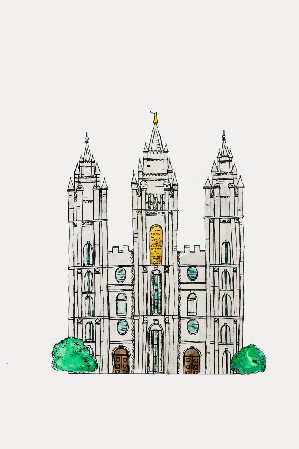 Salt Lake City LDS Watercolor Temple Print - Etsy