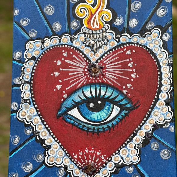 Sacred Heart Eye Paintings - Etsy