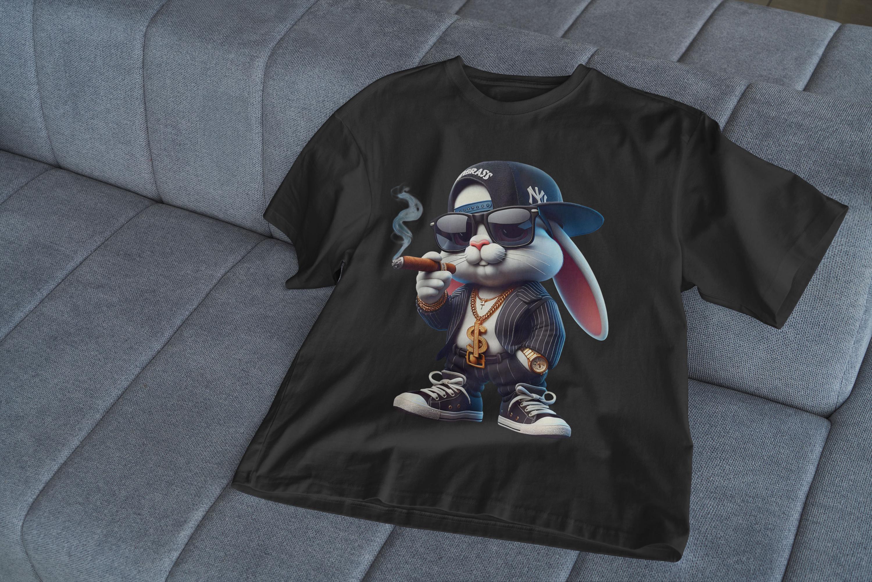 Cool Gangster Rabbit Smoking Cigar PNG, Hip Hop Street Art Cartoon ...